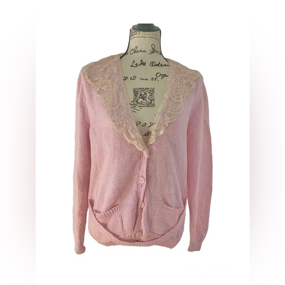 berek | Sweaters | Vintage Berek 8s Baby Girl Pink Hand Knitted Lace ...